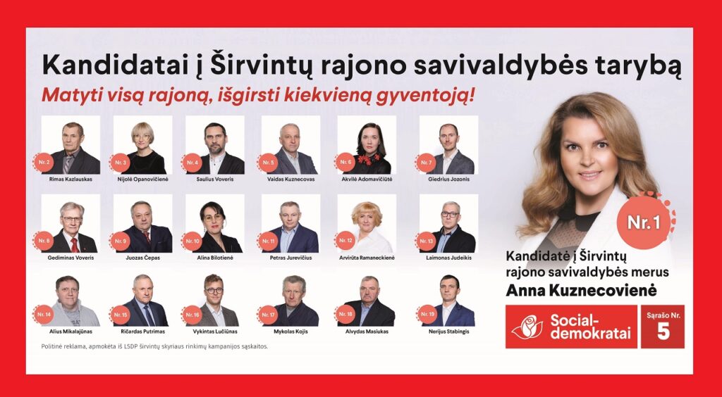 LSDP Širvintų rajono skyrius: Matyti visą rajoną, išgirsti kiekvieną ...
